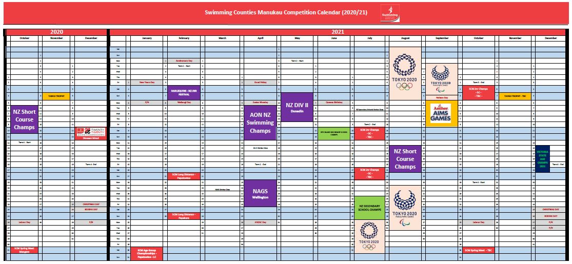 Annual Competition Calendars